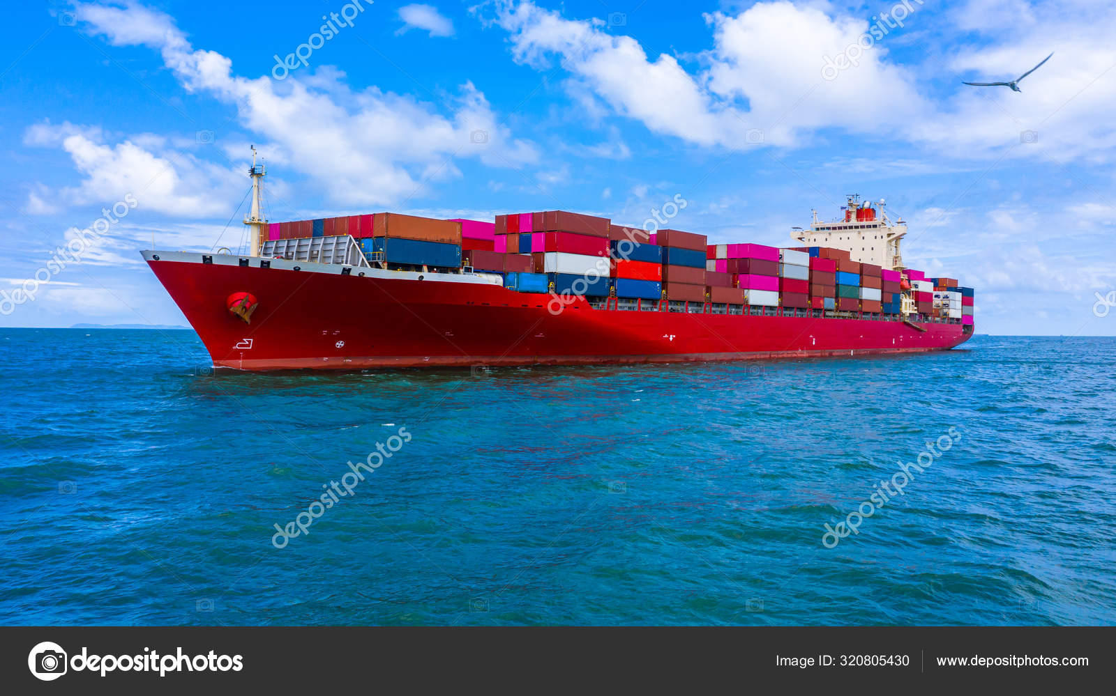 Containerschiff mit Container für Geschäftsgüter-Wichtel ...