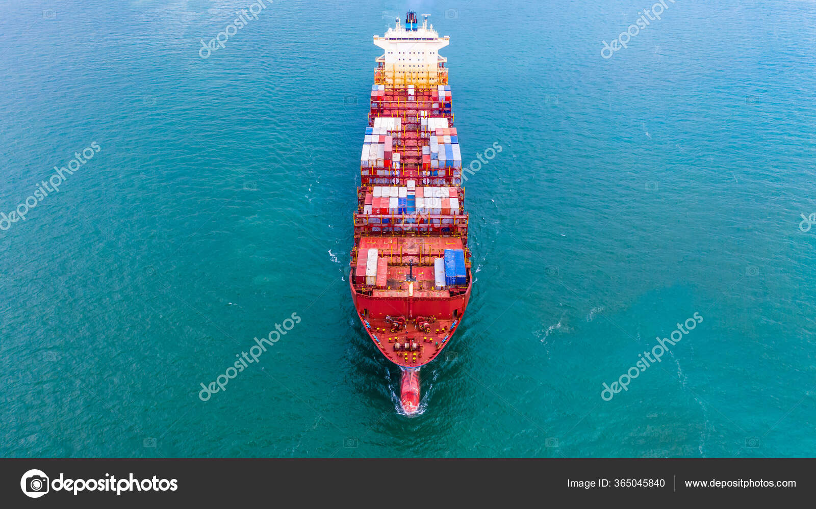 Aerial View Container Ship Carrying Container Import Export Business Logistic — Stock Photo ...