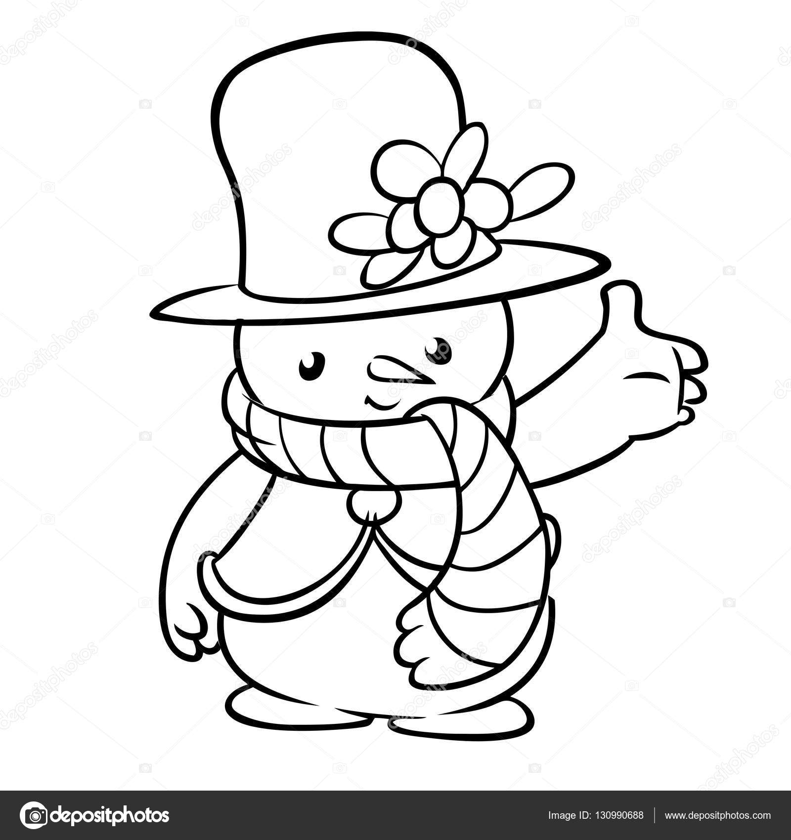 Snowman Scarf Outline