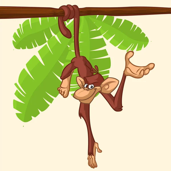 Simple Cartoon Monkey Hanging