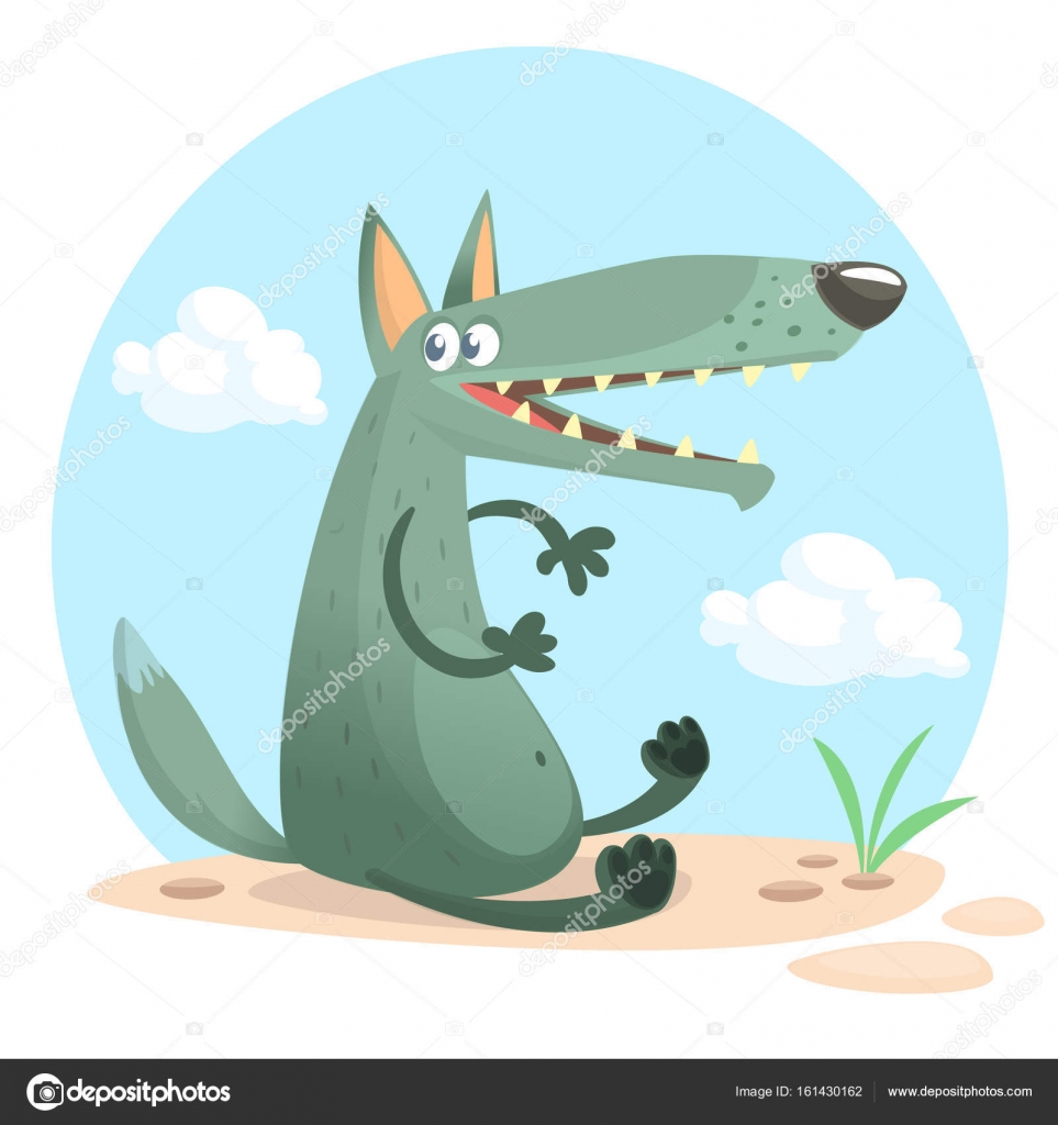 Cute cartoon wolf character. Wild forest animal collection. Baby ...