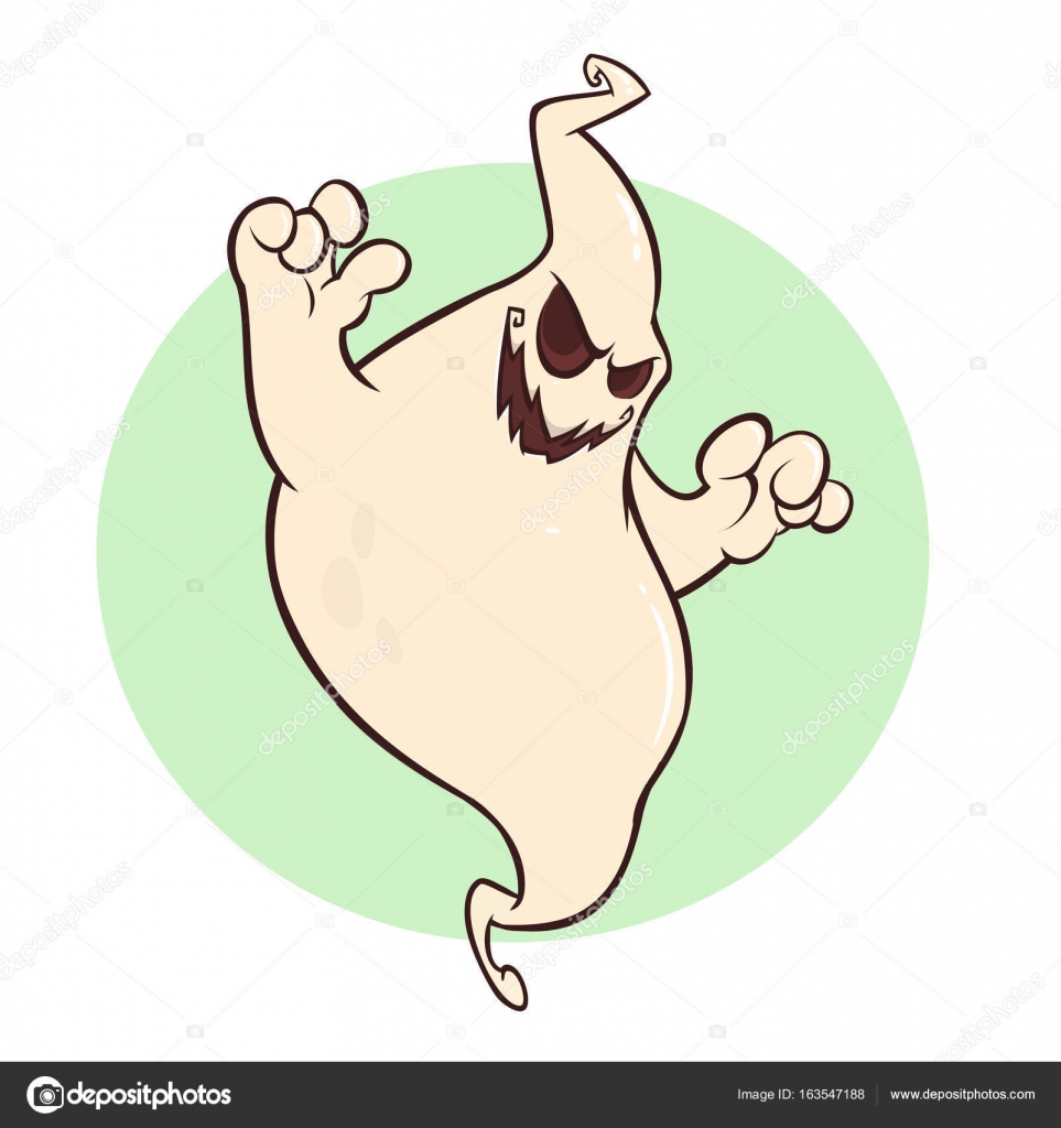 Fantasma fresco dibujo animado fantasma. Halloween vector ilustración ...