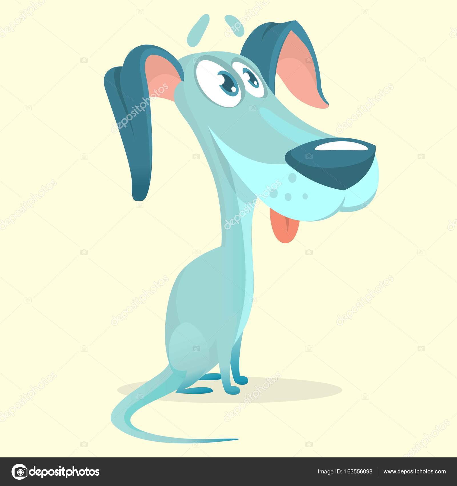 Bonita caricatura de perro. Ilustración vectorial de un perro Vector de ...