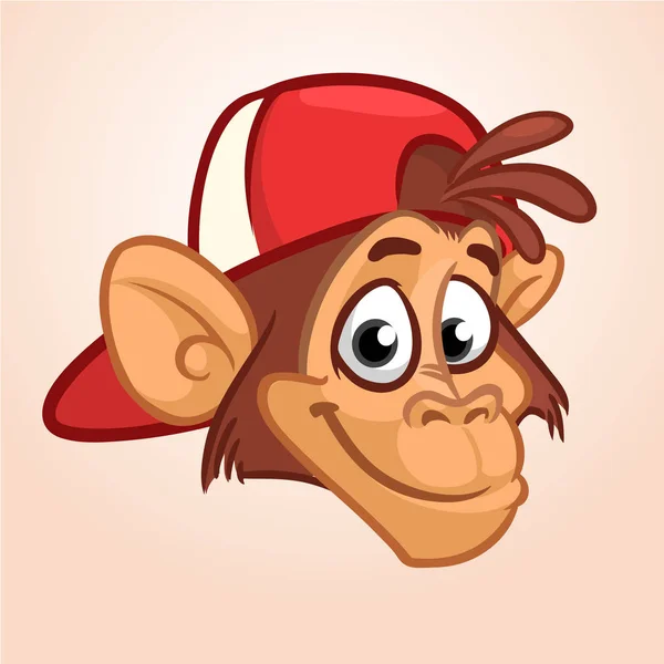 Cartoon monkey. Vector happy monkey head icon. Hip-hop character ... Cartoon monkey. Vector happy monkey head icon. Hip-hop character ...