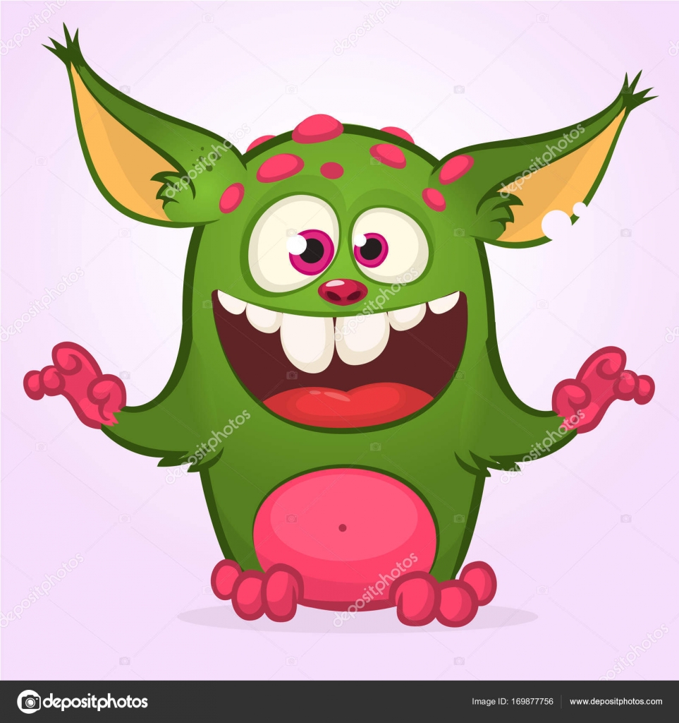 Cute Green Monster Clipart