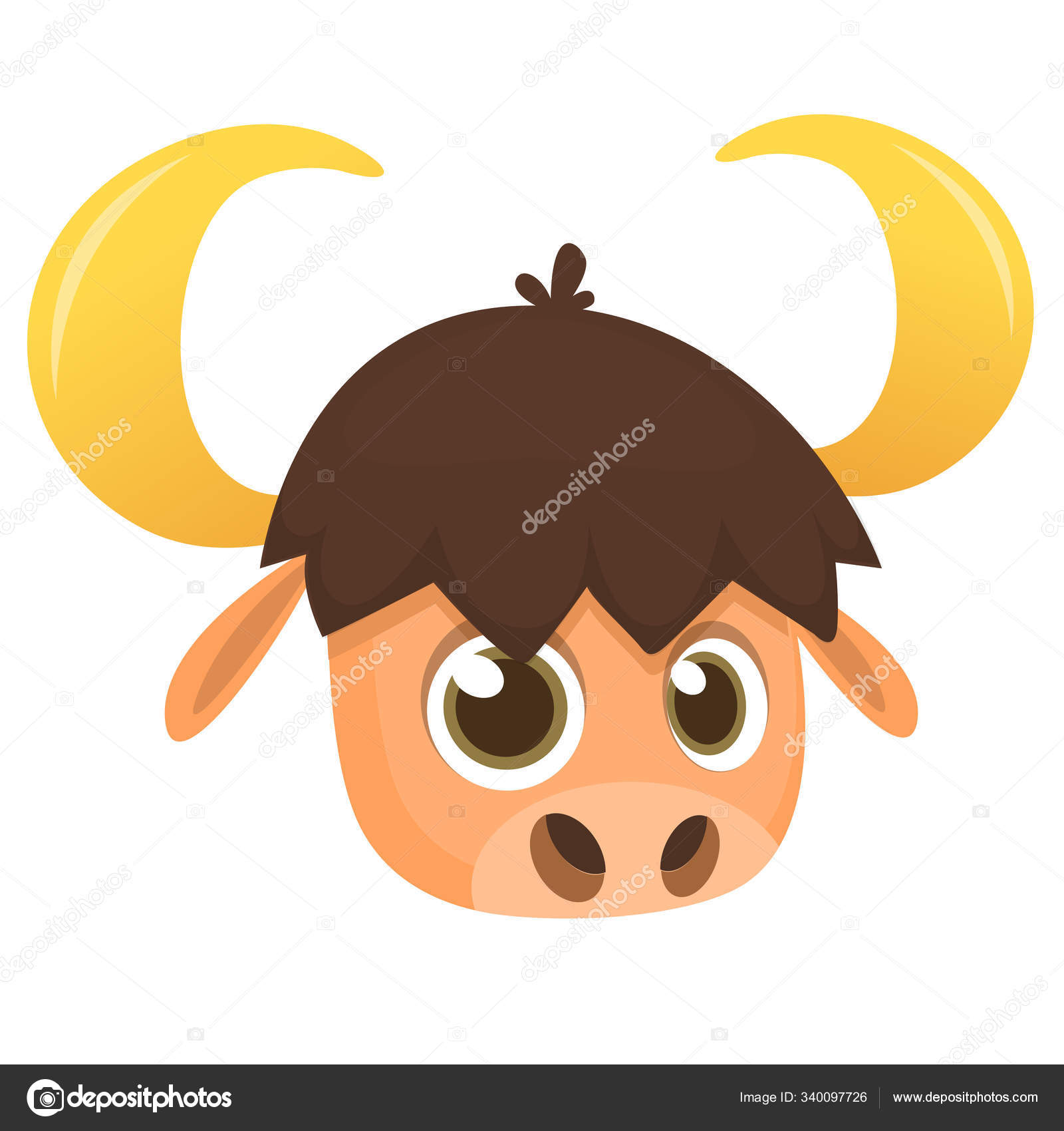 Vector illustration of Cartoon Buffalo head Stock Vector Image by ...