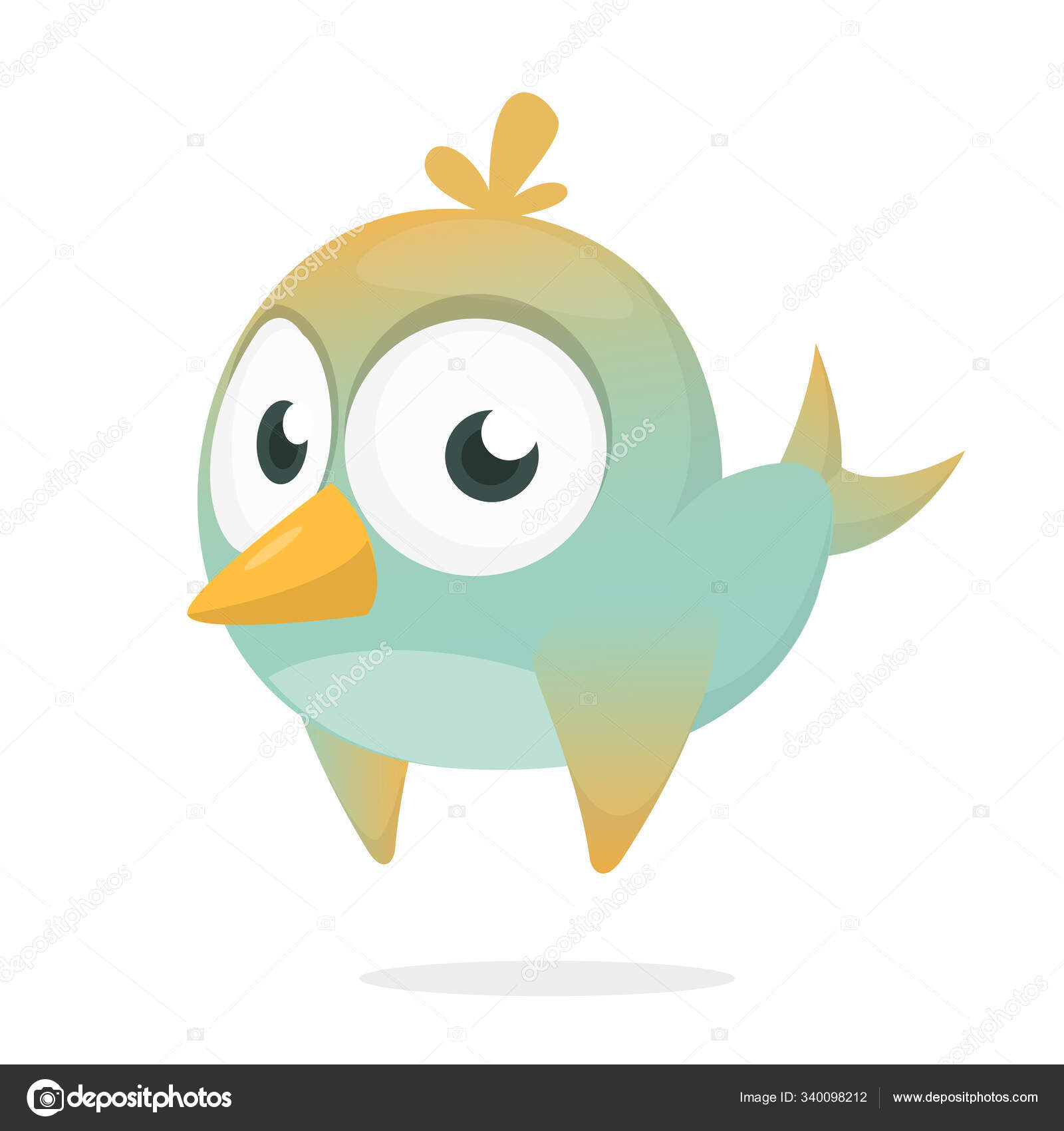 Vtipný kreslený film o modrém ptákovi. Vektorová ilustrace Stock Vector ...