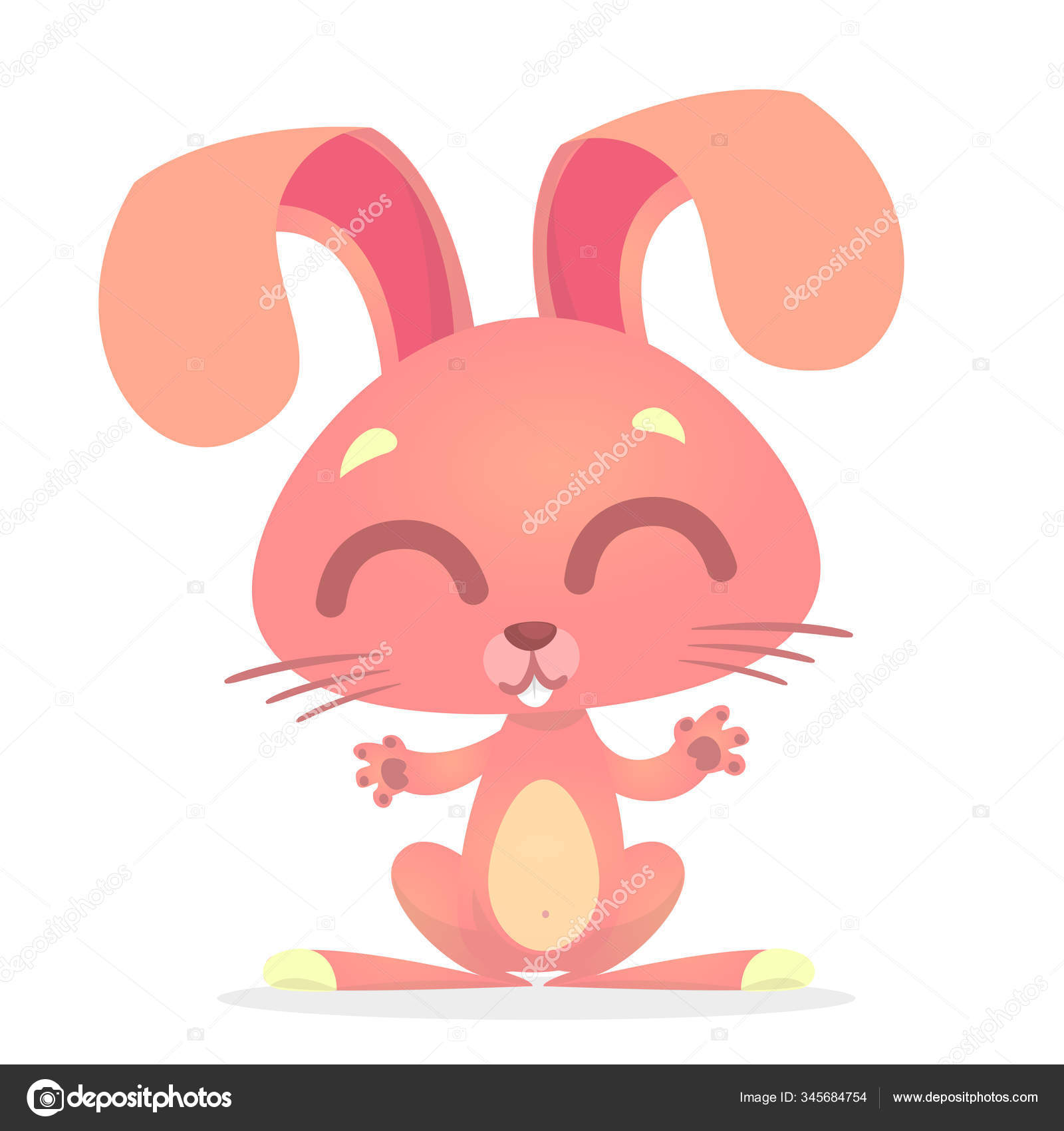 Cute el conejo de Semana Santa de dibujos animados. Animales de granja ...