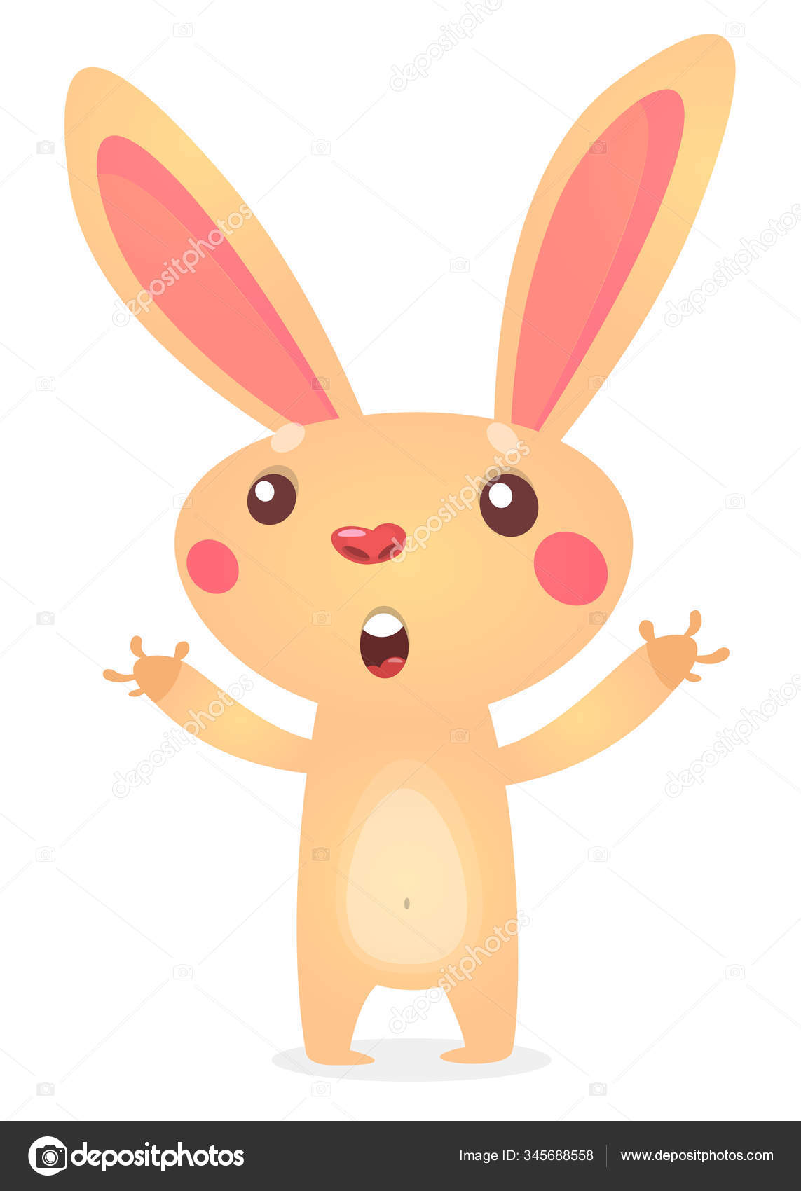 Cute dibujos animados de conejo de Pascua. Ilustración vectorial de ...