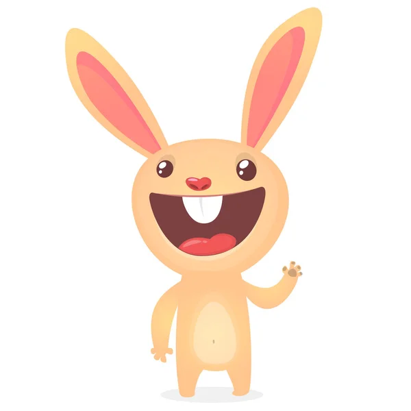 Happy Cute Bunny Cartoon Easter Vector Rabbit Illustration Isolate ...