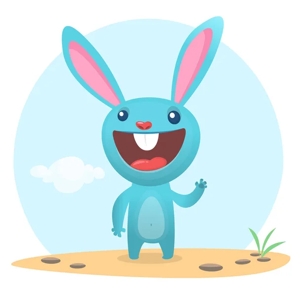 Happy Cute Bunny Cartoon Easter Vector Rabbit Illustration Isolate ...