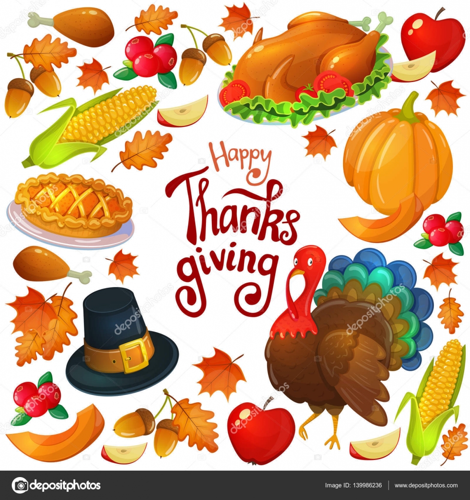 Round frame with Thanksgiving icons Stock Vector Image by ©alffisky ...