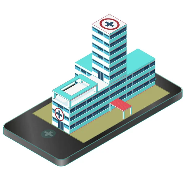 Medical isometric building. Hospital building. Isometric building ...