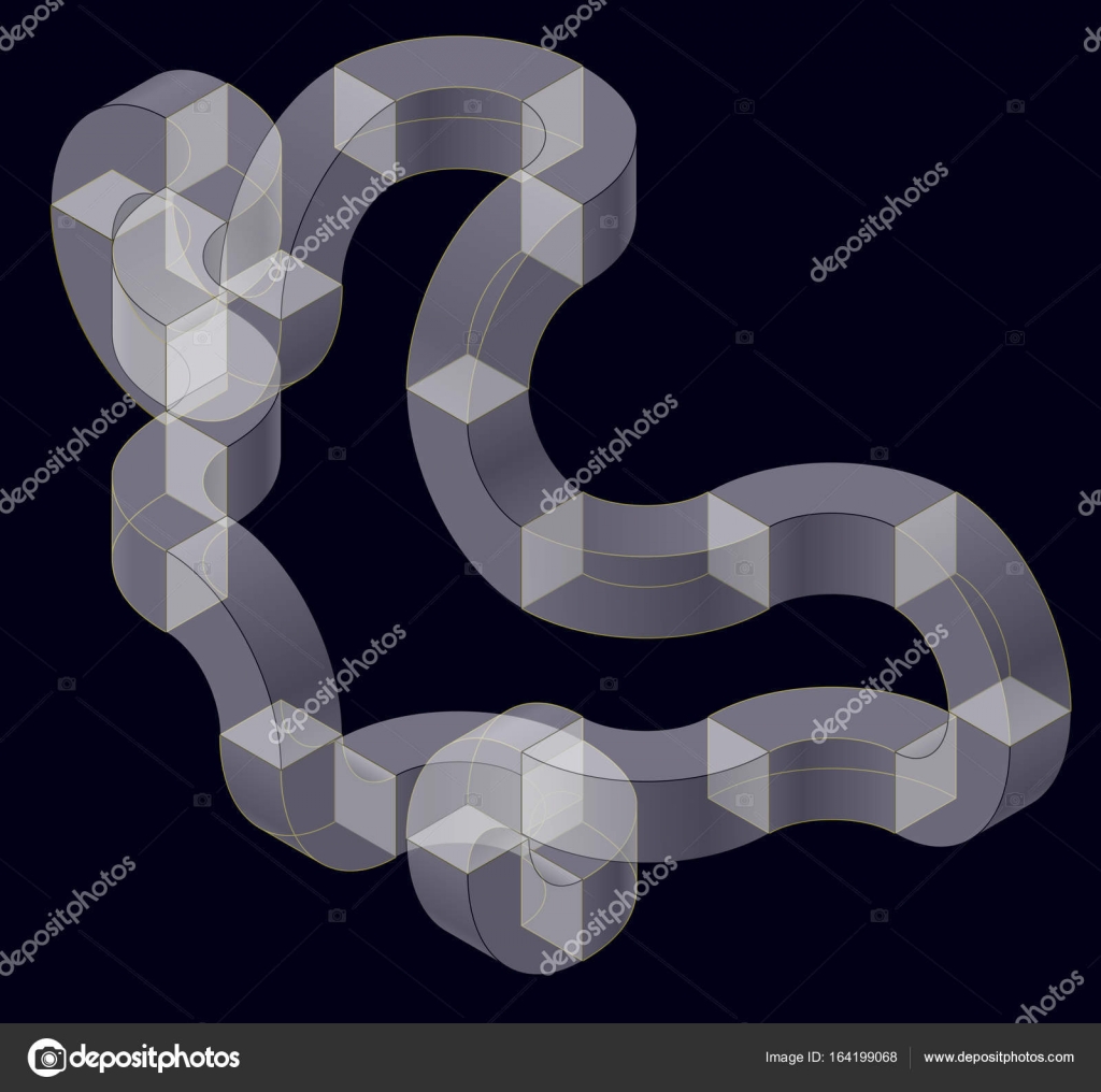 Isometric arched shapes, isolated on black background. Stock Vector by ...