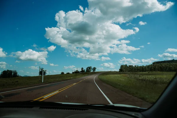 road view from the car - Stock Image - Everypixel