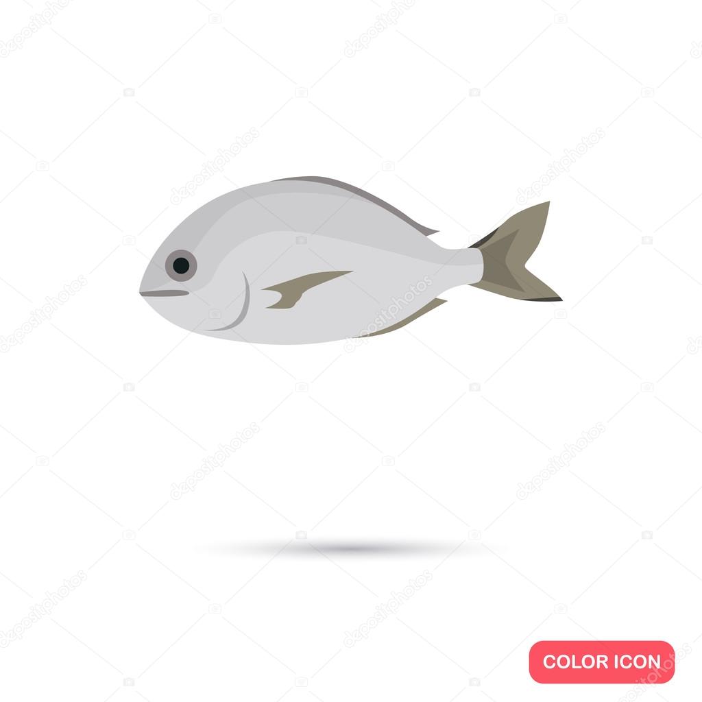 Dorado fish color flat icon — Stock Vector © lynxvector #125208794