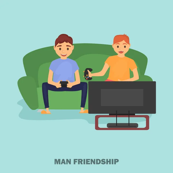 Happy cute kid play video game together Stock Vector Image by ...