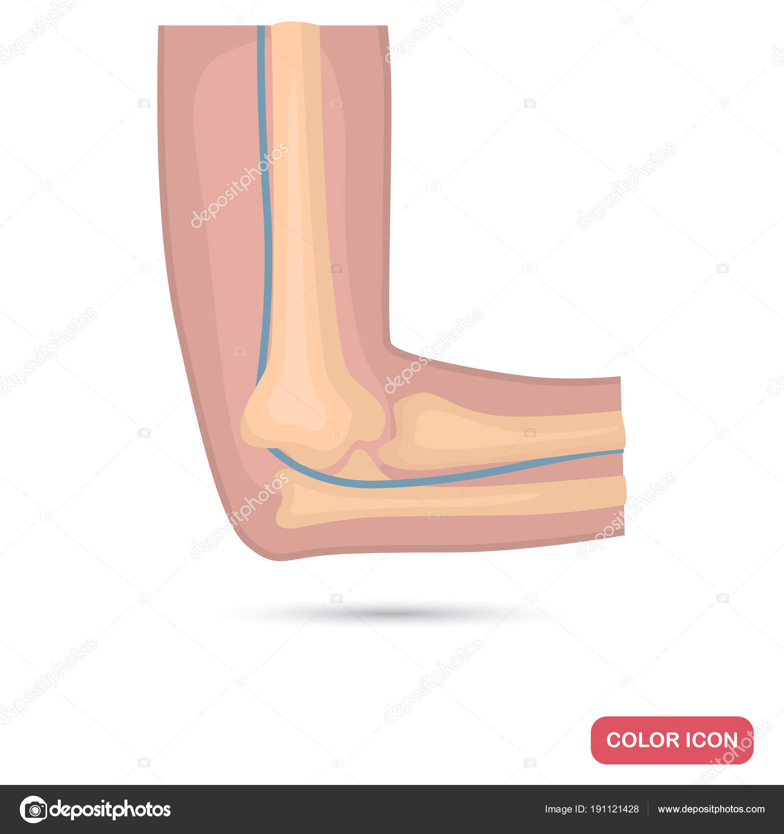 Elbow joint of a human color flat icon Stock Vector by ©lynxvector ...