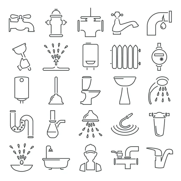 Water pipes simple icons set for web and mobile design Stock Vector ...