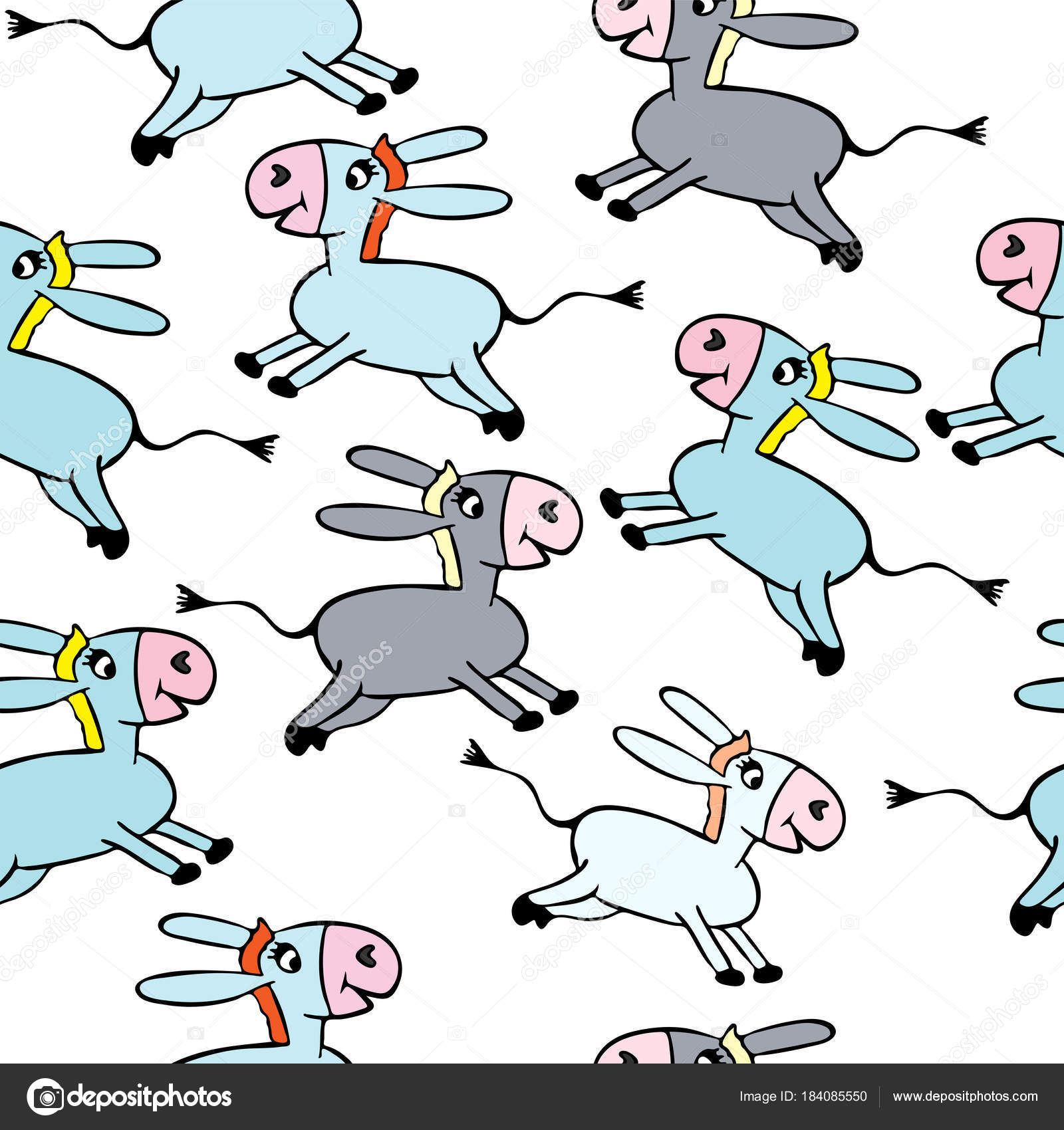 Little gray donkey children on a white background Stock Vector Image by ...