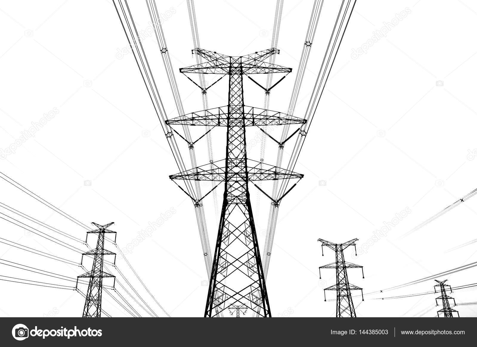 Power Line White Background — Stock Photo © 383246559@qq.com #144385003