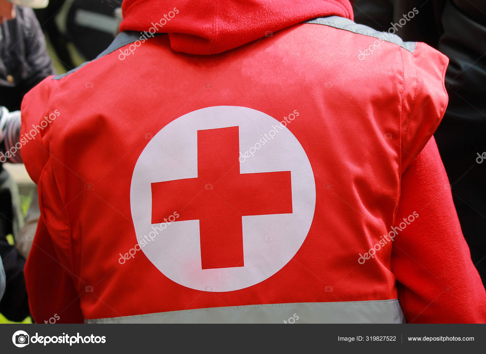 Medical Staff Uniform Red Cross Provides Medical Care Mass Event Stock ...