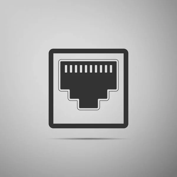 LAN network port line icon Stock Vector Image by ©avicons #255907030