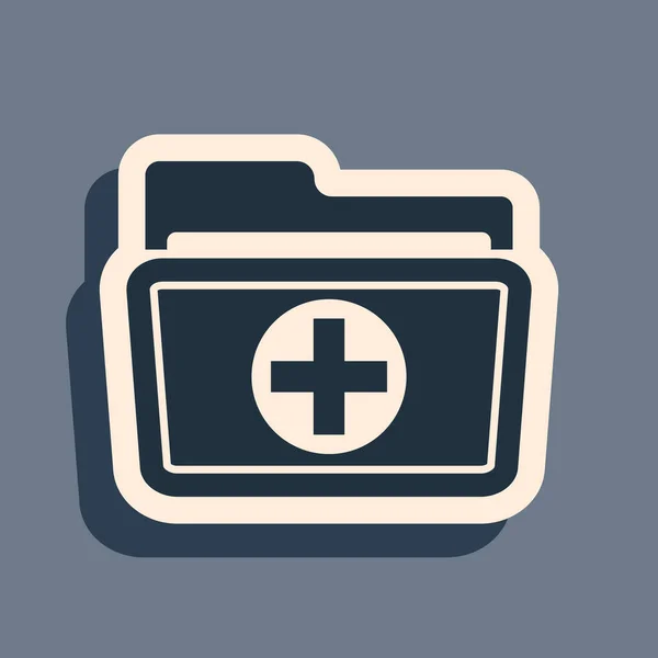 Medical health record folder icon for healthcare with long shado Stock ...