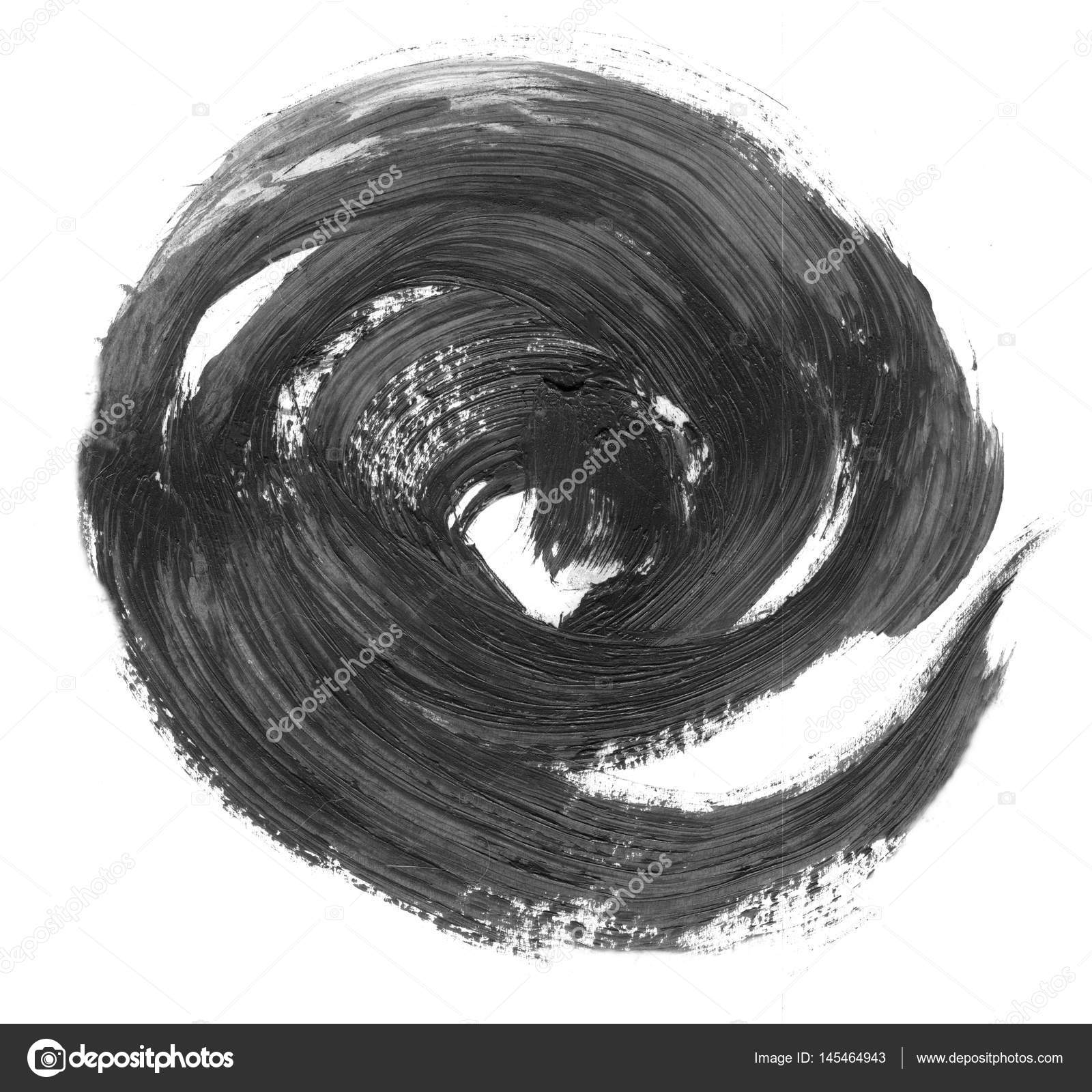 VERY HIGHT resolution. Black handdrawn oil circle realistic strokes ...