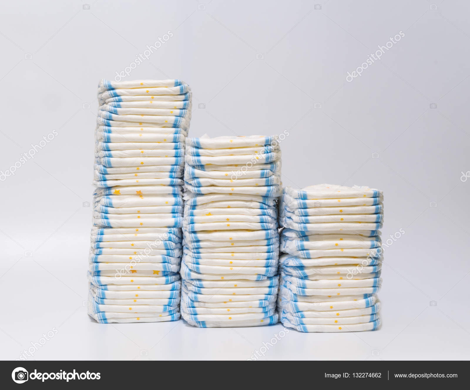 Diapers stacked in a piles Stock Photo by ©yelantsevv 132274662