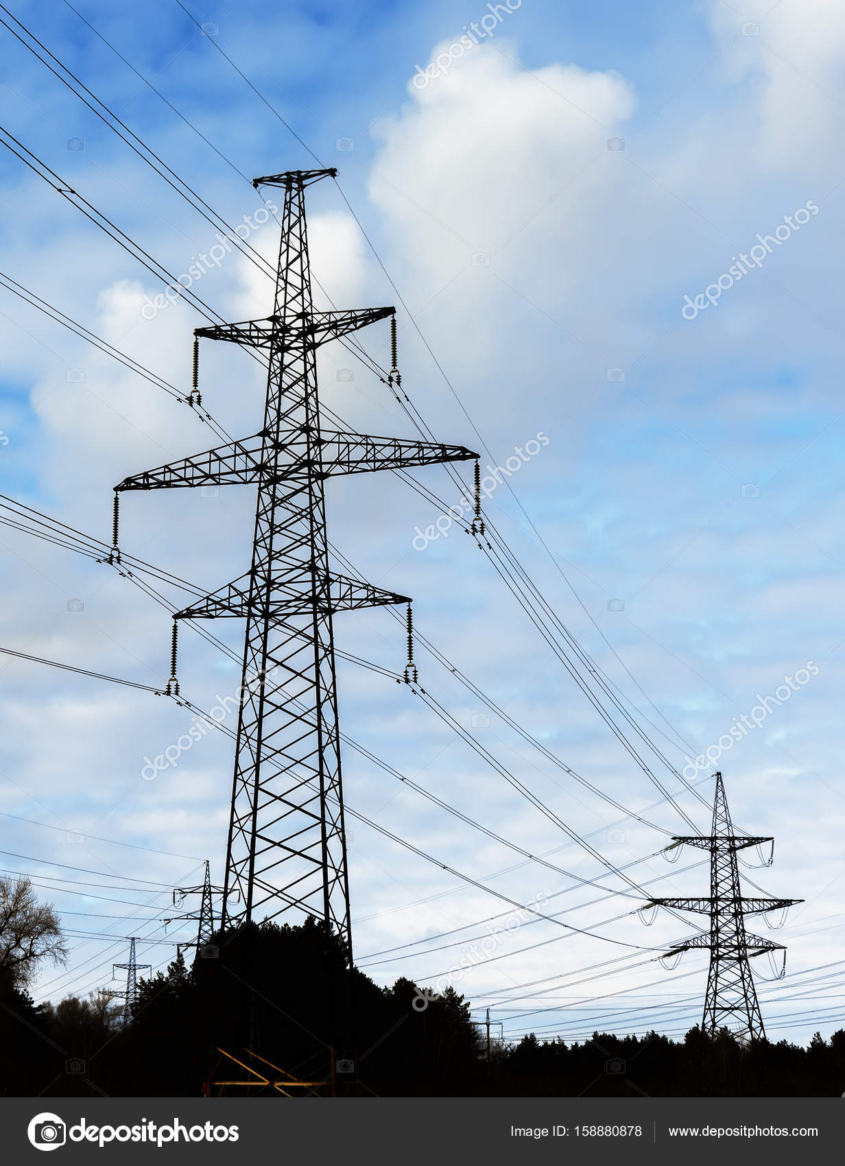 Pylon and transmission power line in sunset Stock Photo by ©yelantsevv ...