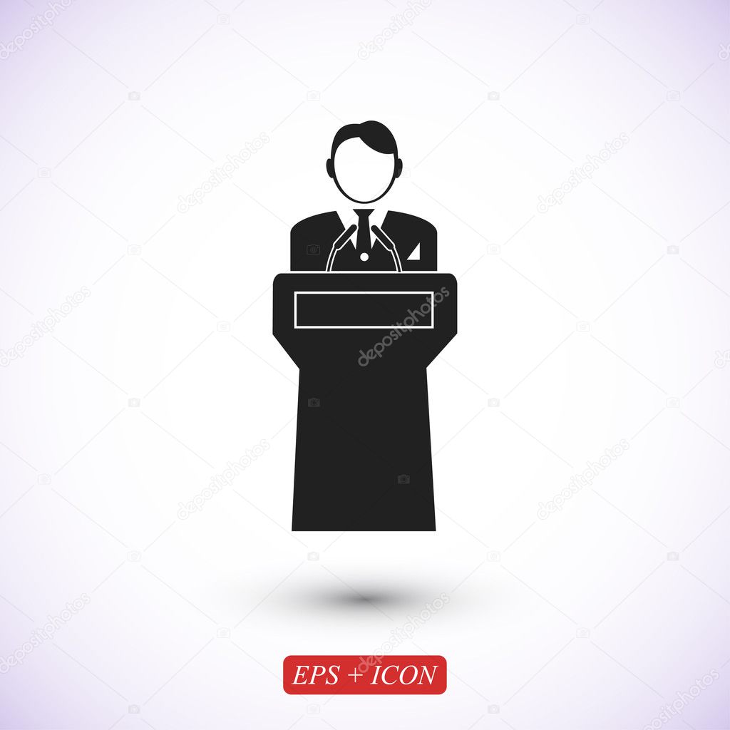 Speaker behind podium icon Stock Vector Image by ©SimVA #127463560