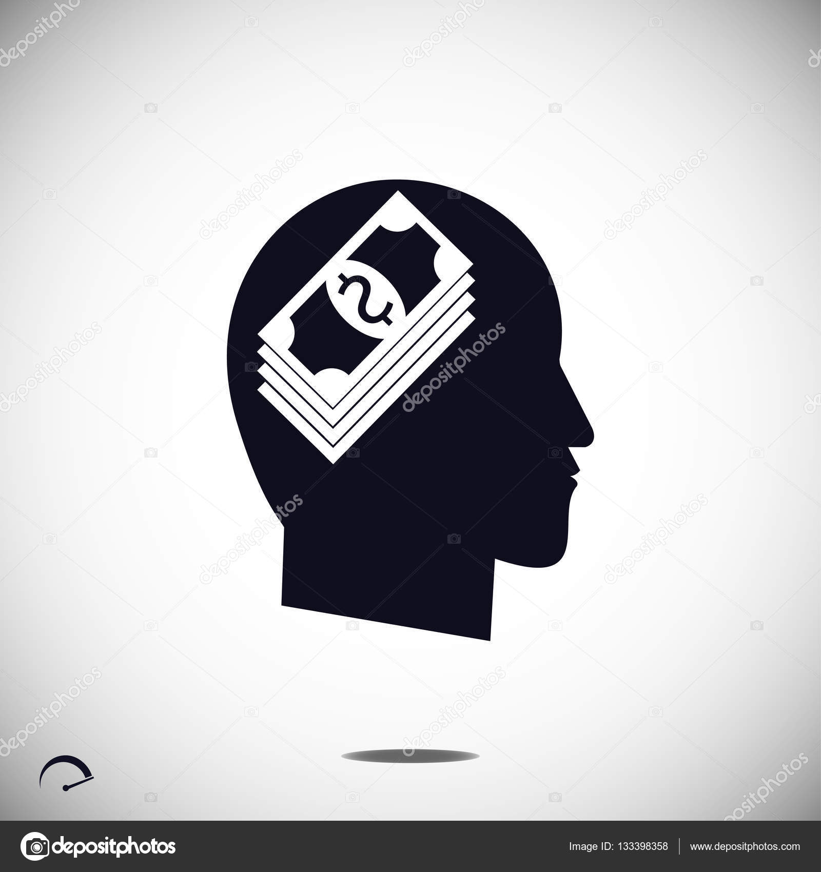 Money in head Icon Stock Vector by ©SimVA #133398358
