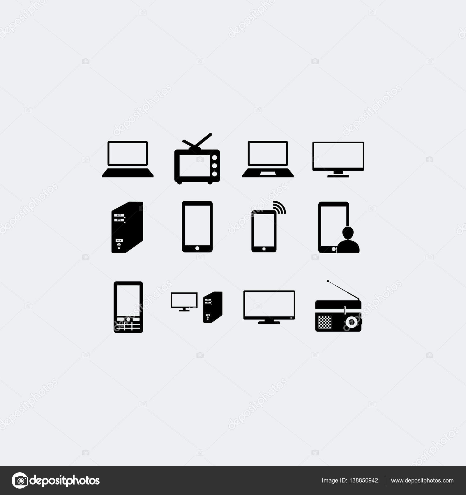Communication device icons Stock Vector by ©SimVA 138850942