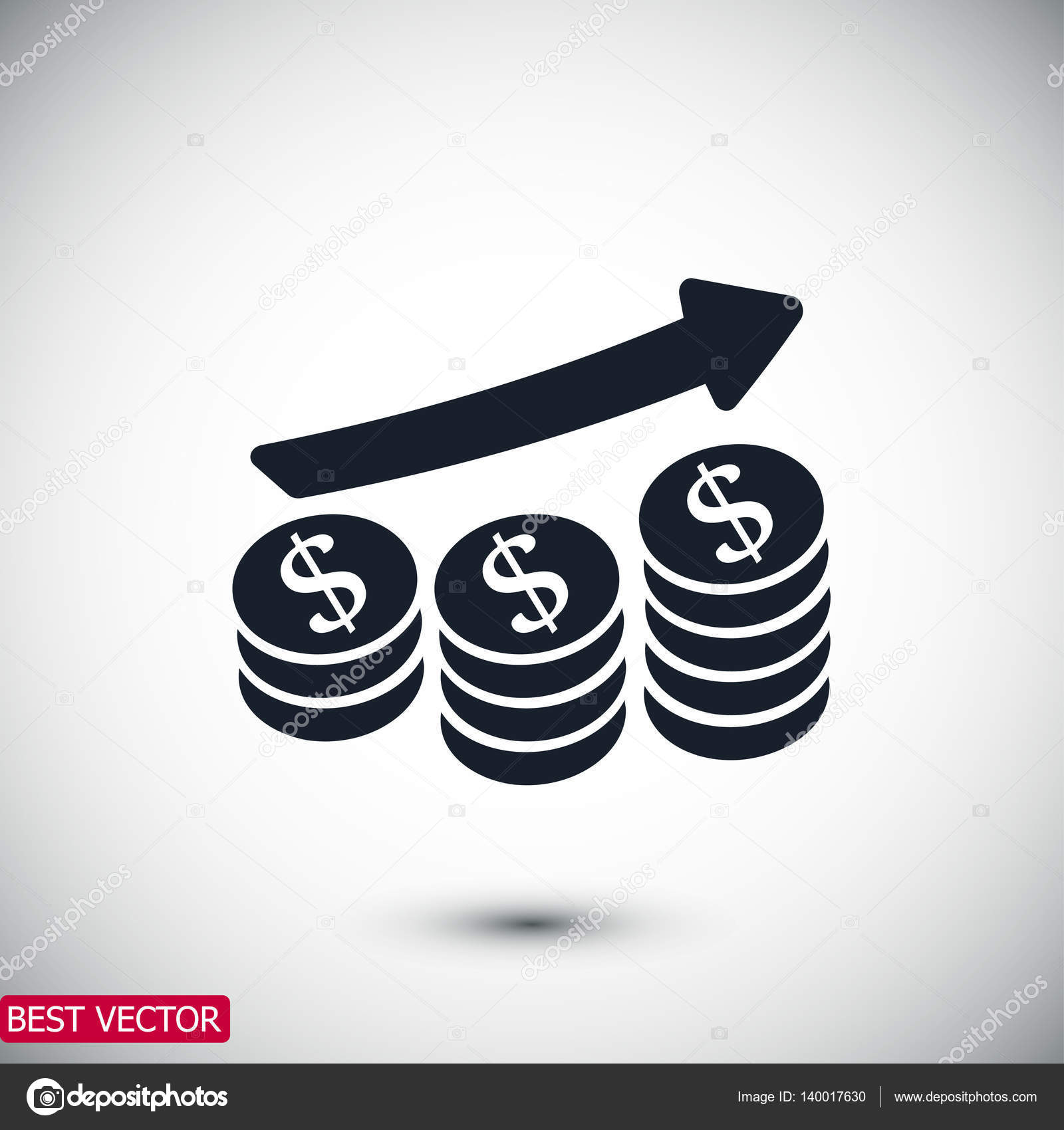 Money growth icon — Stock Vector © SimVA #140017630