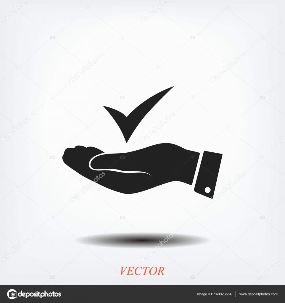 Confirm sign in hand icon Stock Vector by ©SimVA 140023584