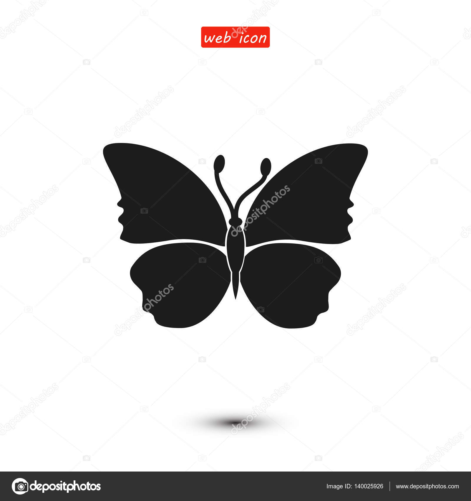 Simple butterfly icon Stock Vector Image by ©SimVA #140025926