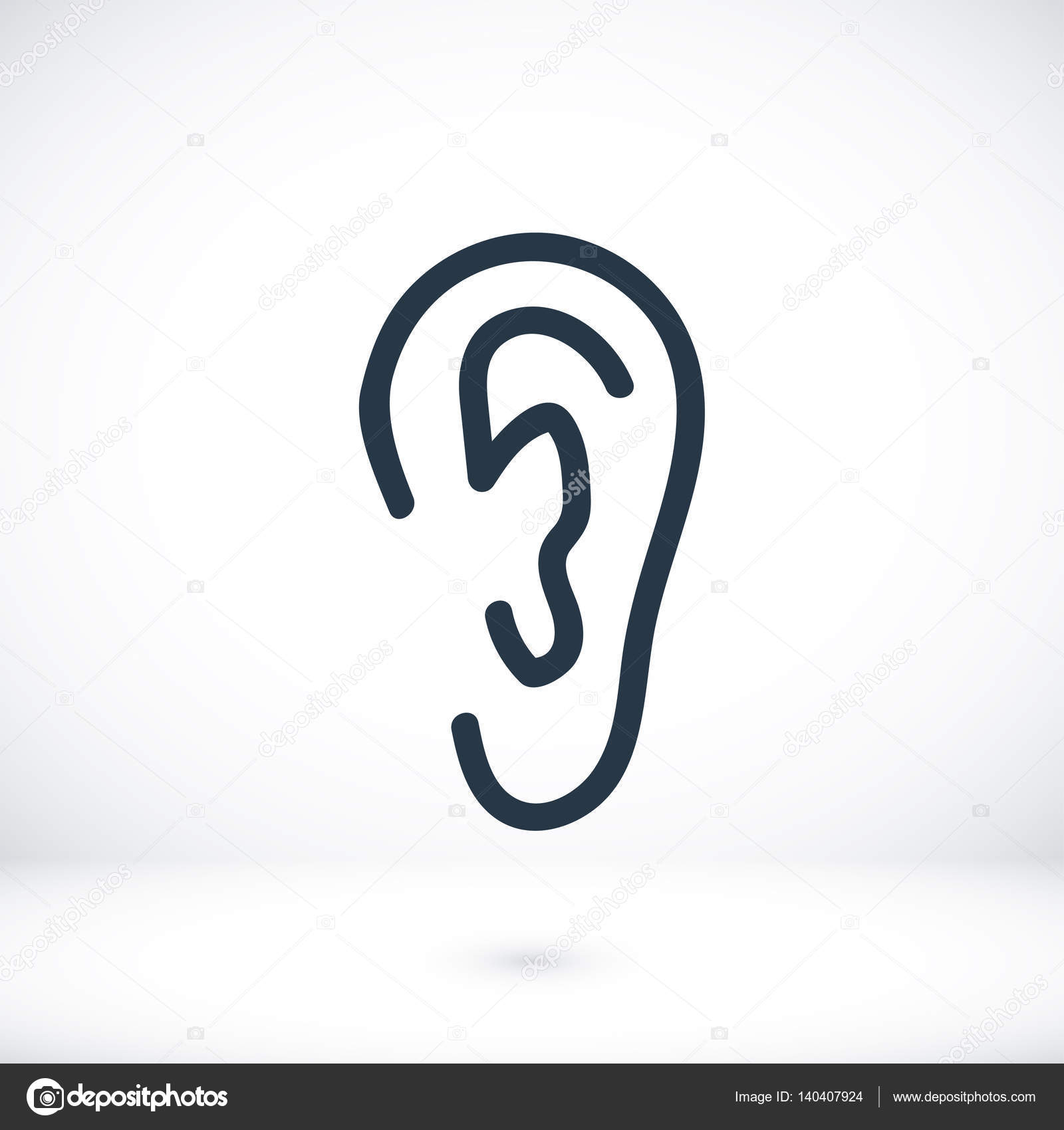 Ear flat icon Stock Vector by ©SimVA 140407924