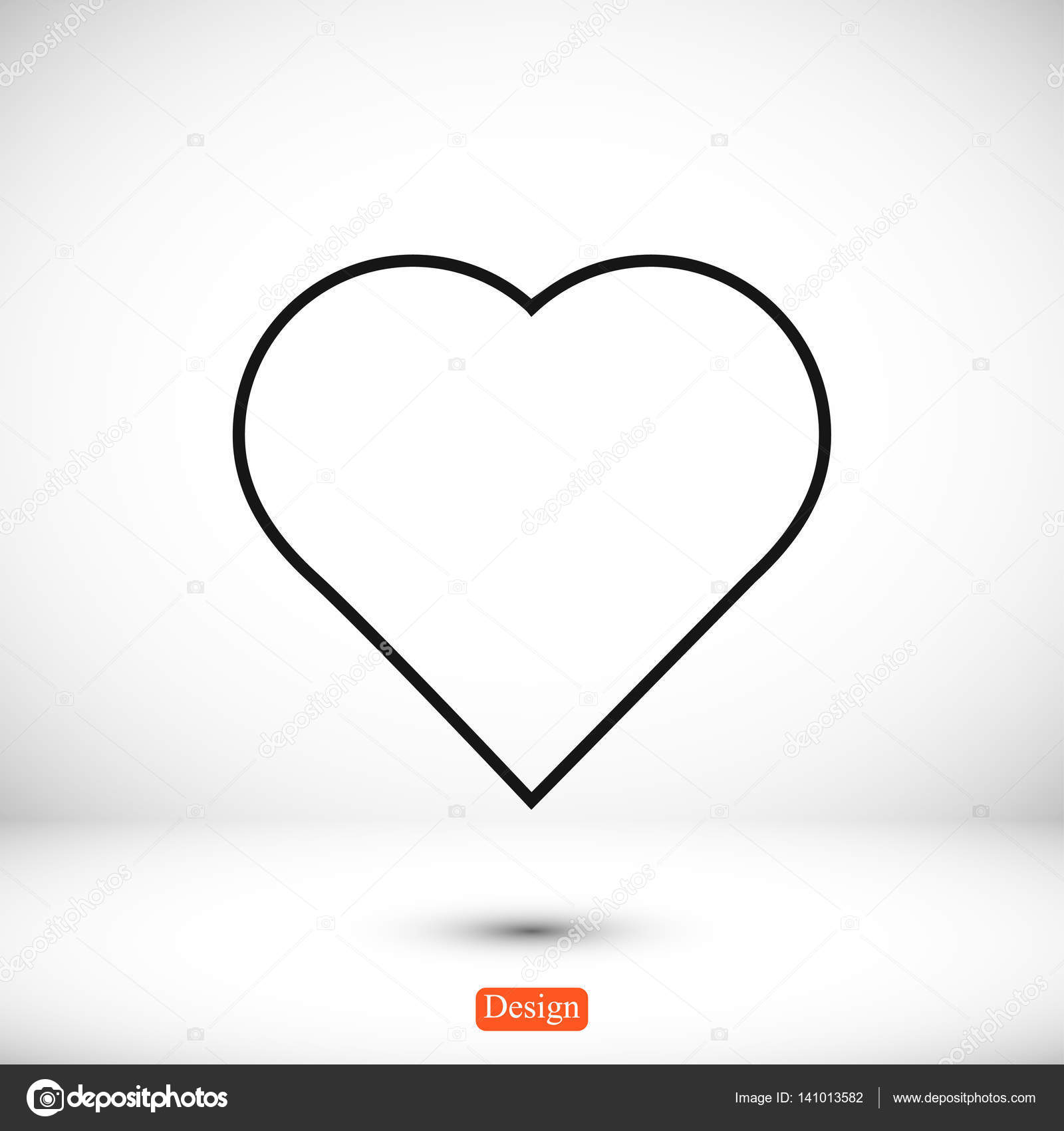 Heart flat icon Stock Vector Image by ©SimVA #141013582