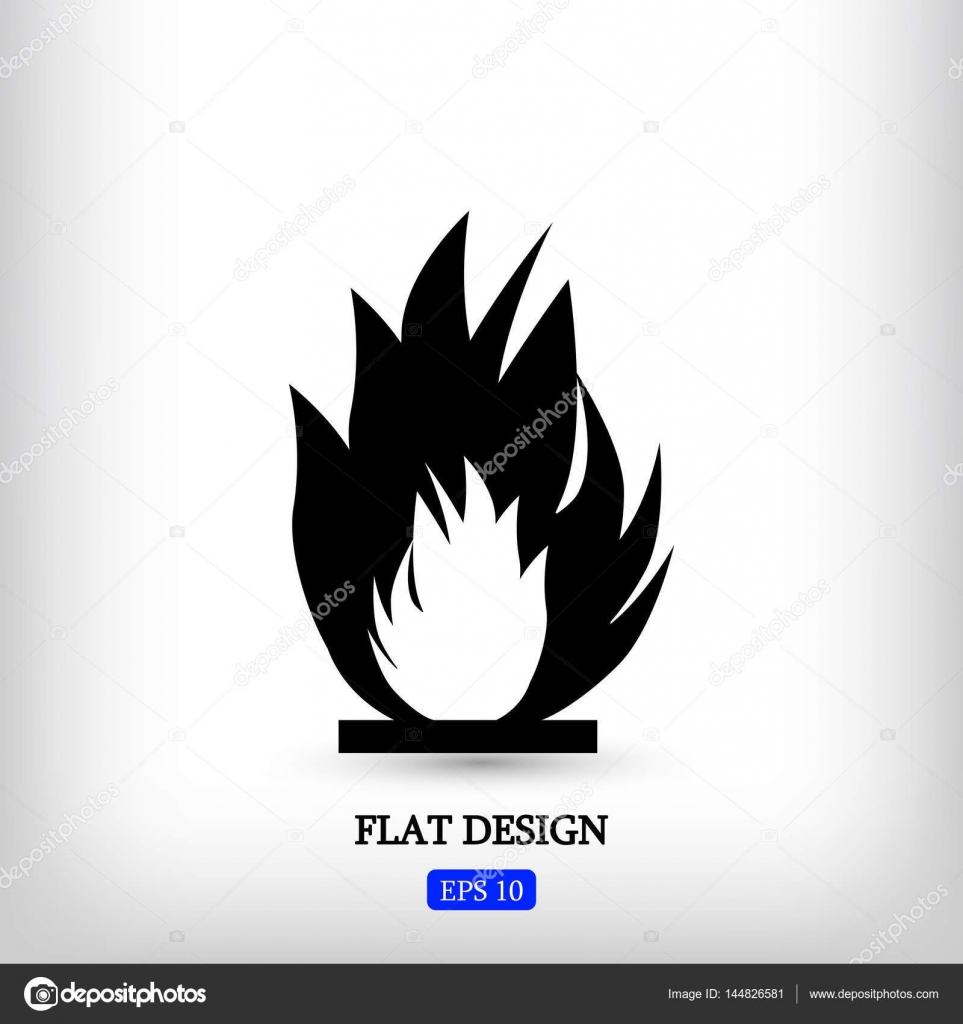 Black fire icon Stock Vector Image by ©SimVA #144826581