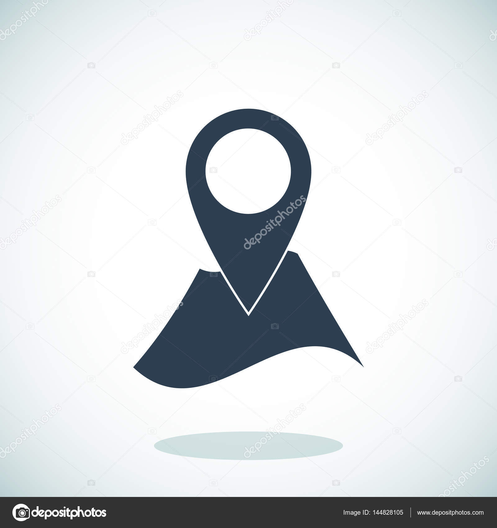 Pin on the map icon Stock Vector by ©SimVA 144828105