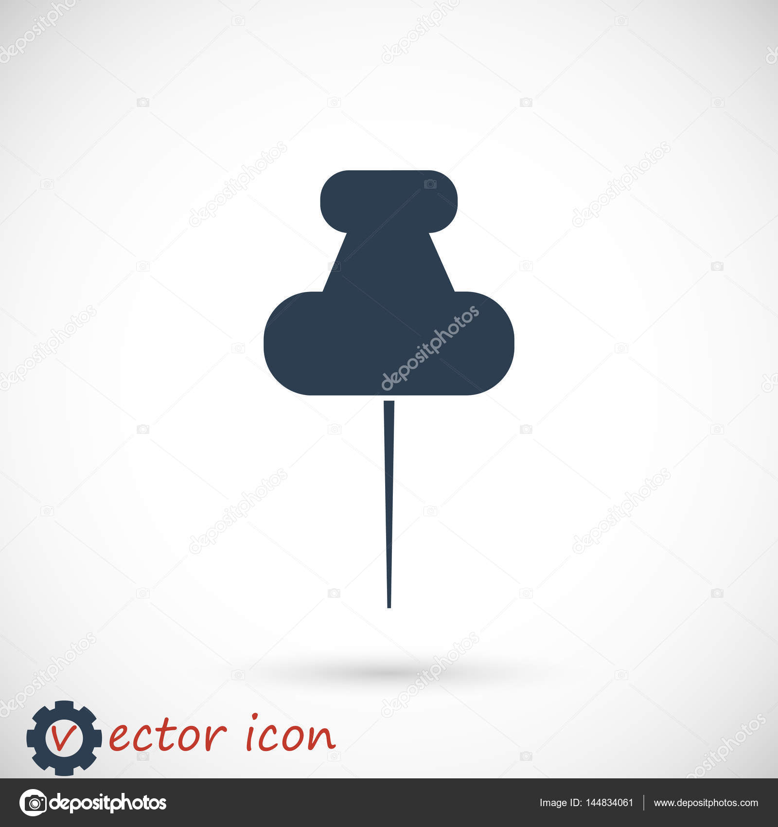 Black pushpins icon Stock Vector by ©SimVA 144834061