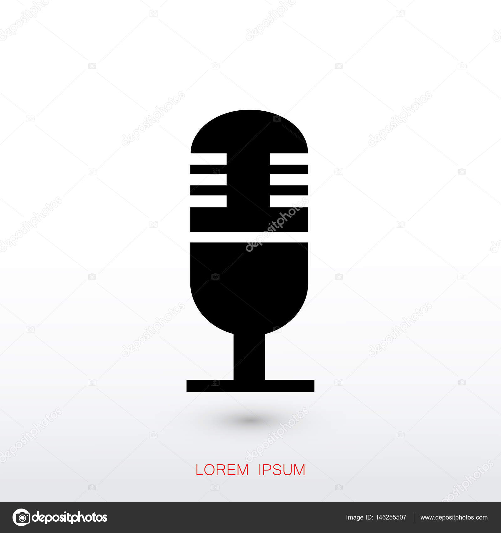 Icono de micrófono negro Vector de stock por ©SimVA 146255507