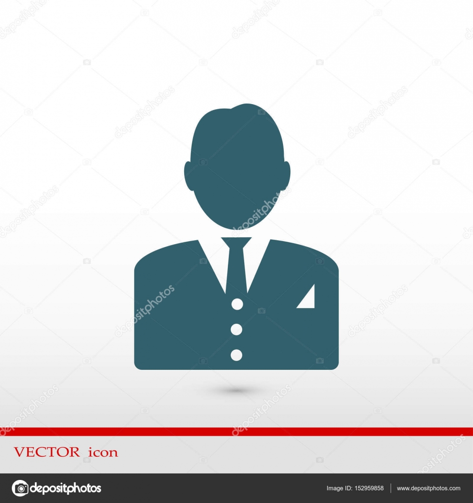 Businessman flat icon Stock Vector by ©SimVA 152959858