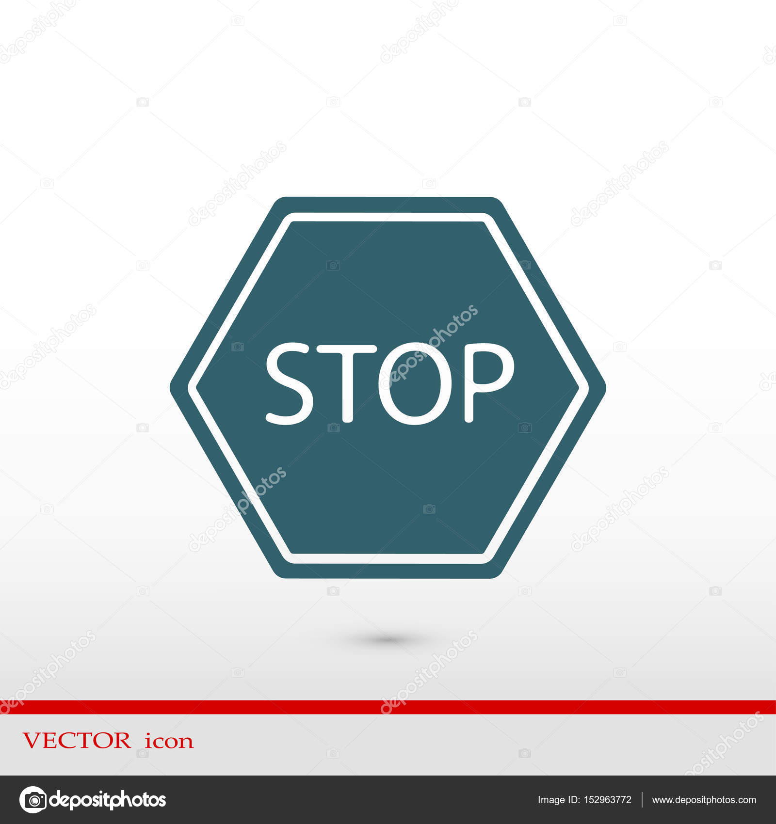 Stop sign icon Stock Vector by ©SimVA 152963772