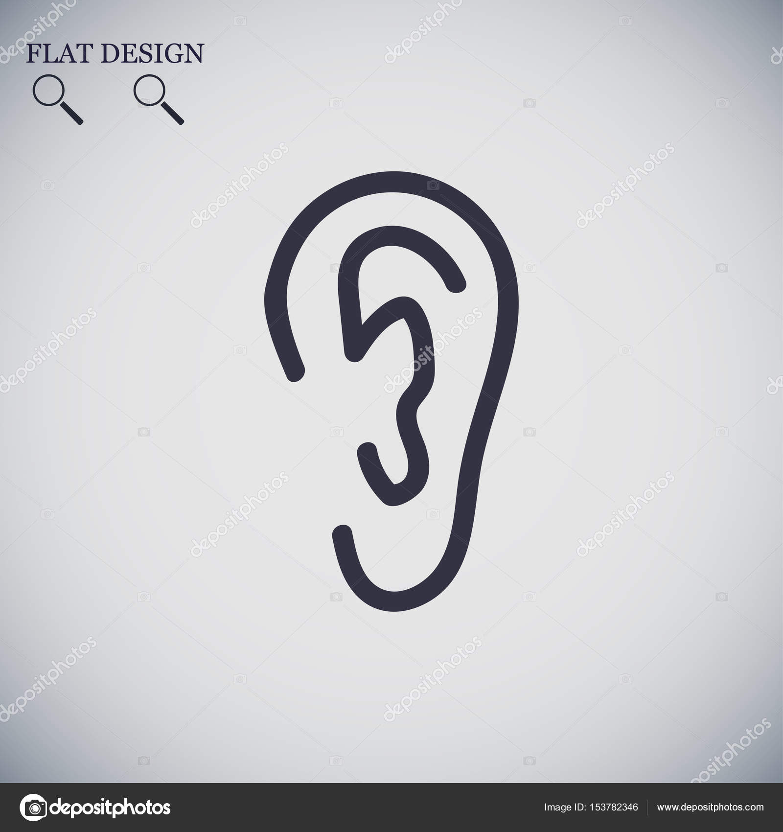 Ear flat icon Stock Vector by ©SimVA 153782346