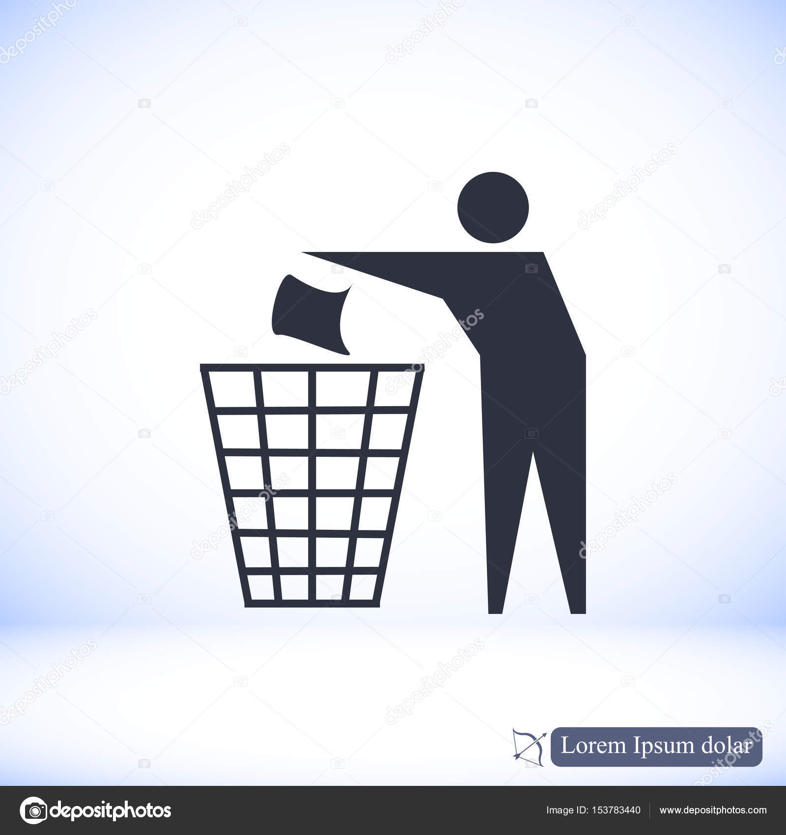 Recycling sign with man and trash bin Stock Vector Image by ©SimVA ...