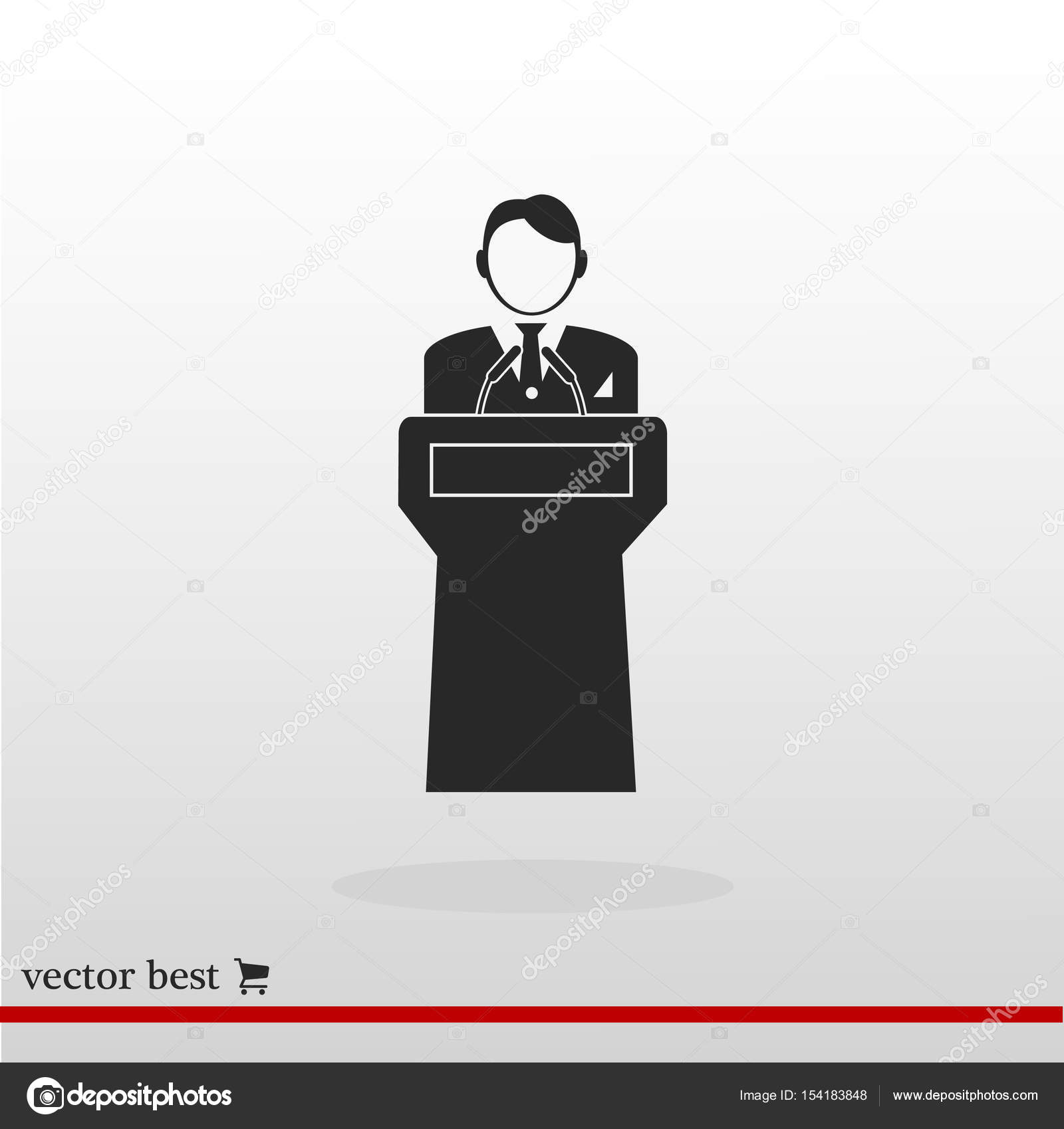 Speaker stands behind podium Stock Vector by ©SimVA 154183848