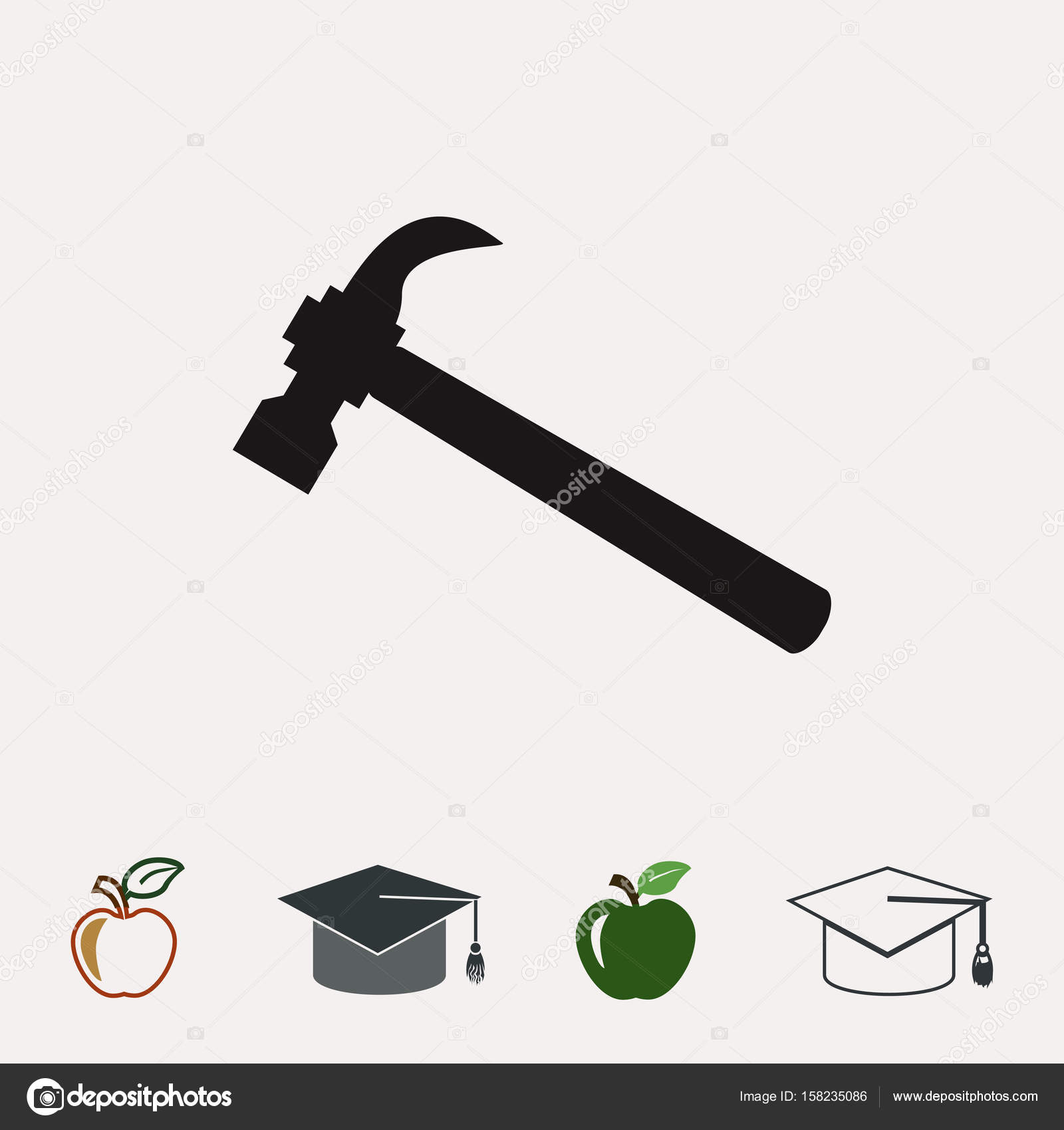 Hammer sign icon Stock Vector by ©SimVA 158235086