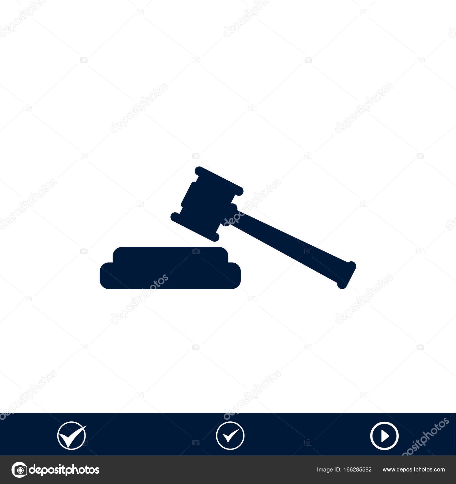 Judge hammer icon Stock Vector by ©SimVA 166285582